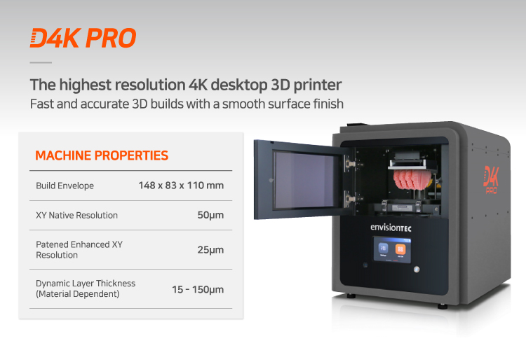 [국내출시] 빠른 속도, 4K 고해상도 DLP 데스크탑 3d프린터 D4K PRO! > News | 자이브솔루션즈